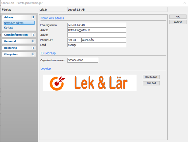 Inställningar Crona Lön – Crona