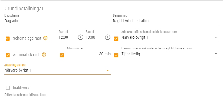 Schema med flexhantering – Crona